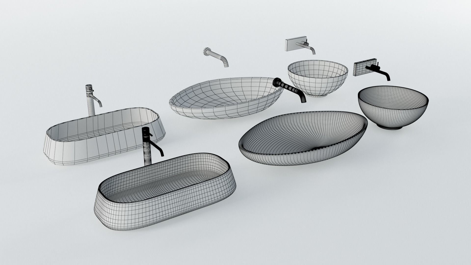 3D model Wash Basins VR / AR / low-poly | CGTrader