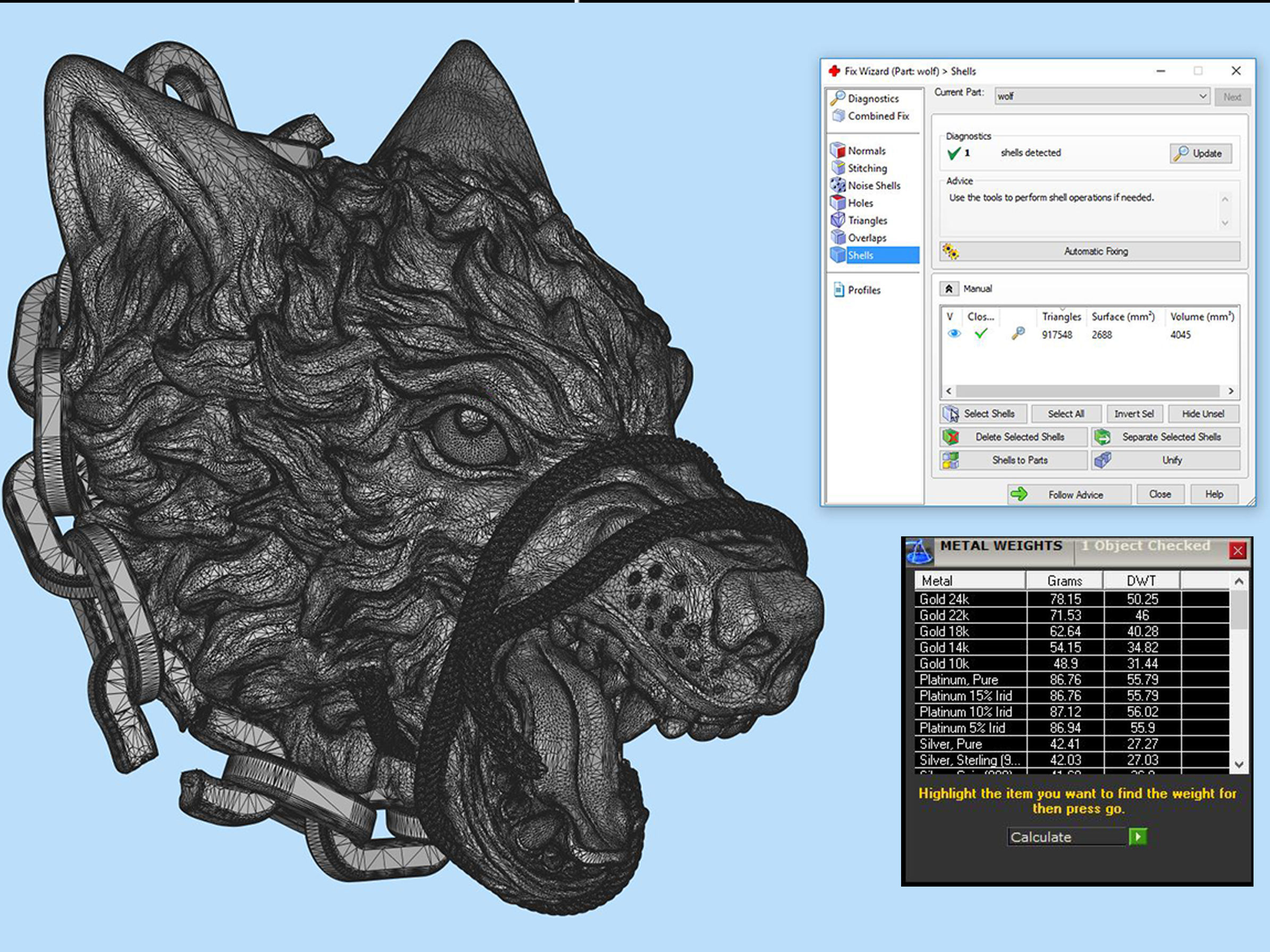 Freedom Wolf 3D model 3D printable | CGTrader