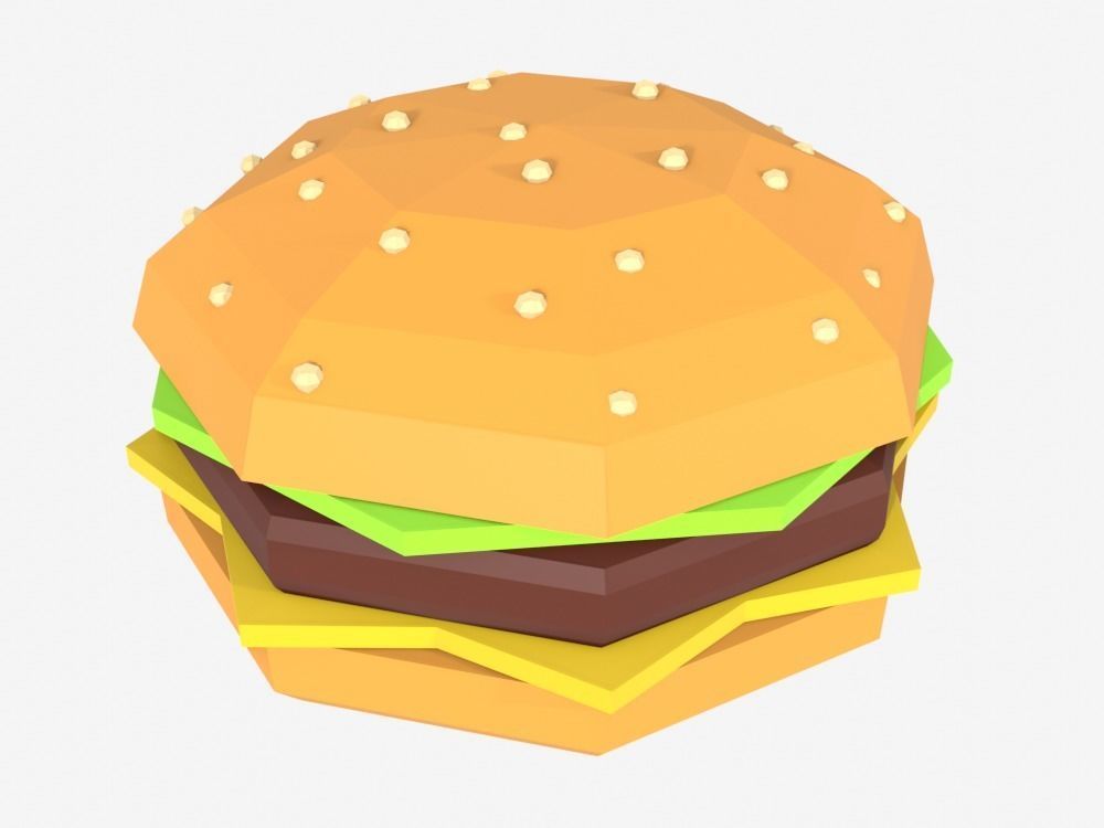 3D model Low-Poly Burger combo food potatoes and soda 3D VR / AR / low ...
