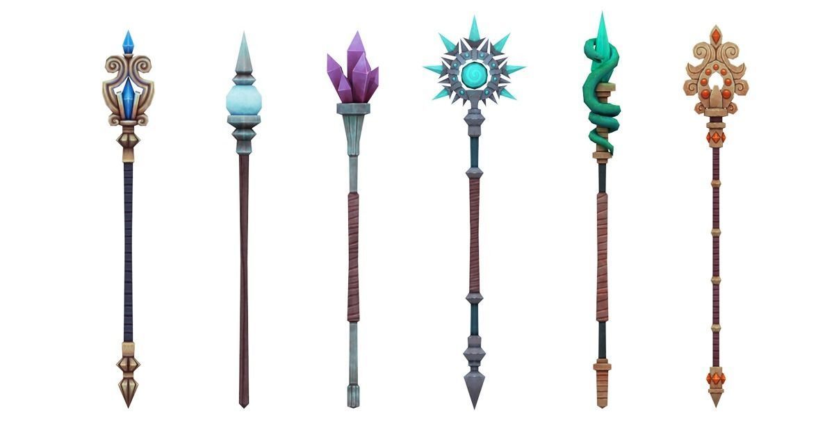 Magic staves 3D model | CGTrader