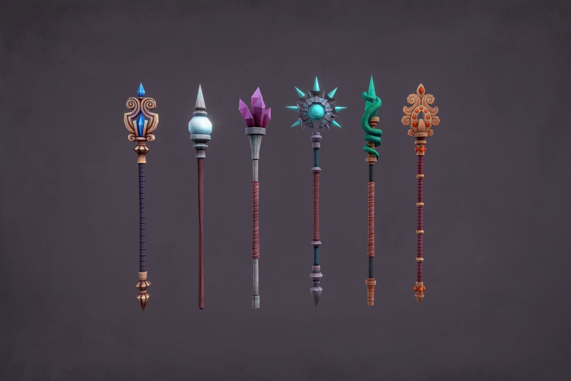 Magic staves 3D model | CGTrader