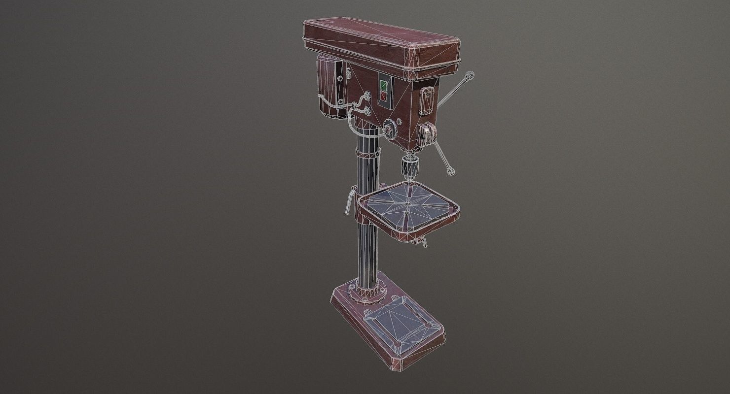 3D model Drill Machine WWII VR / AR / low-poly | CGTrader