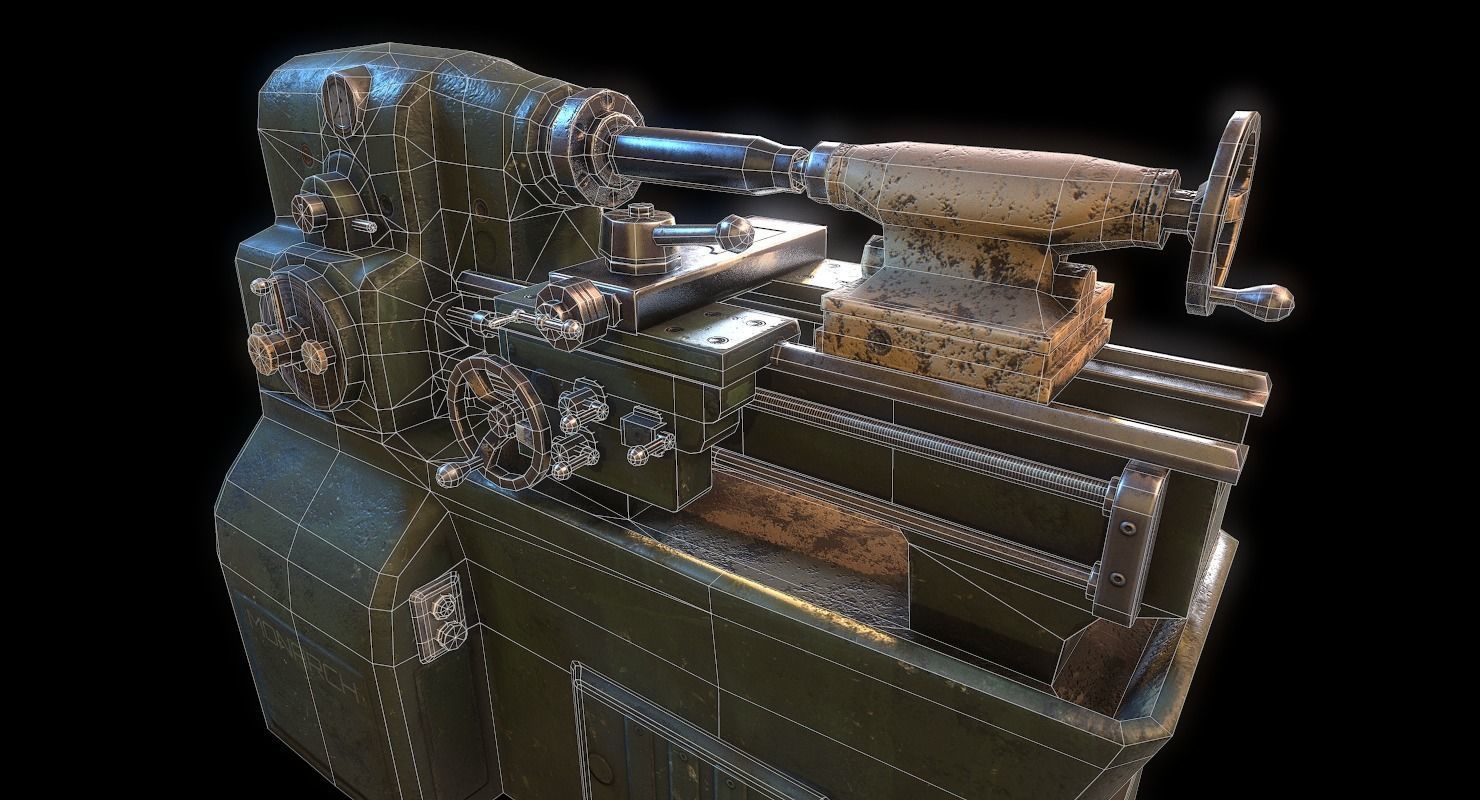 3D model Lathe Machine WWII VR / AR / low-poly | CGTrader