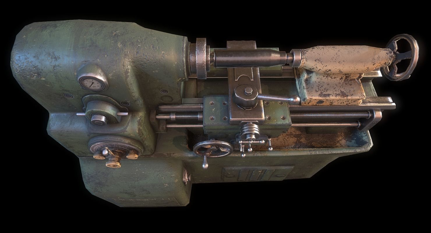 3D model Lathe Machine WWII VR / AR / low-poly | CGTrader