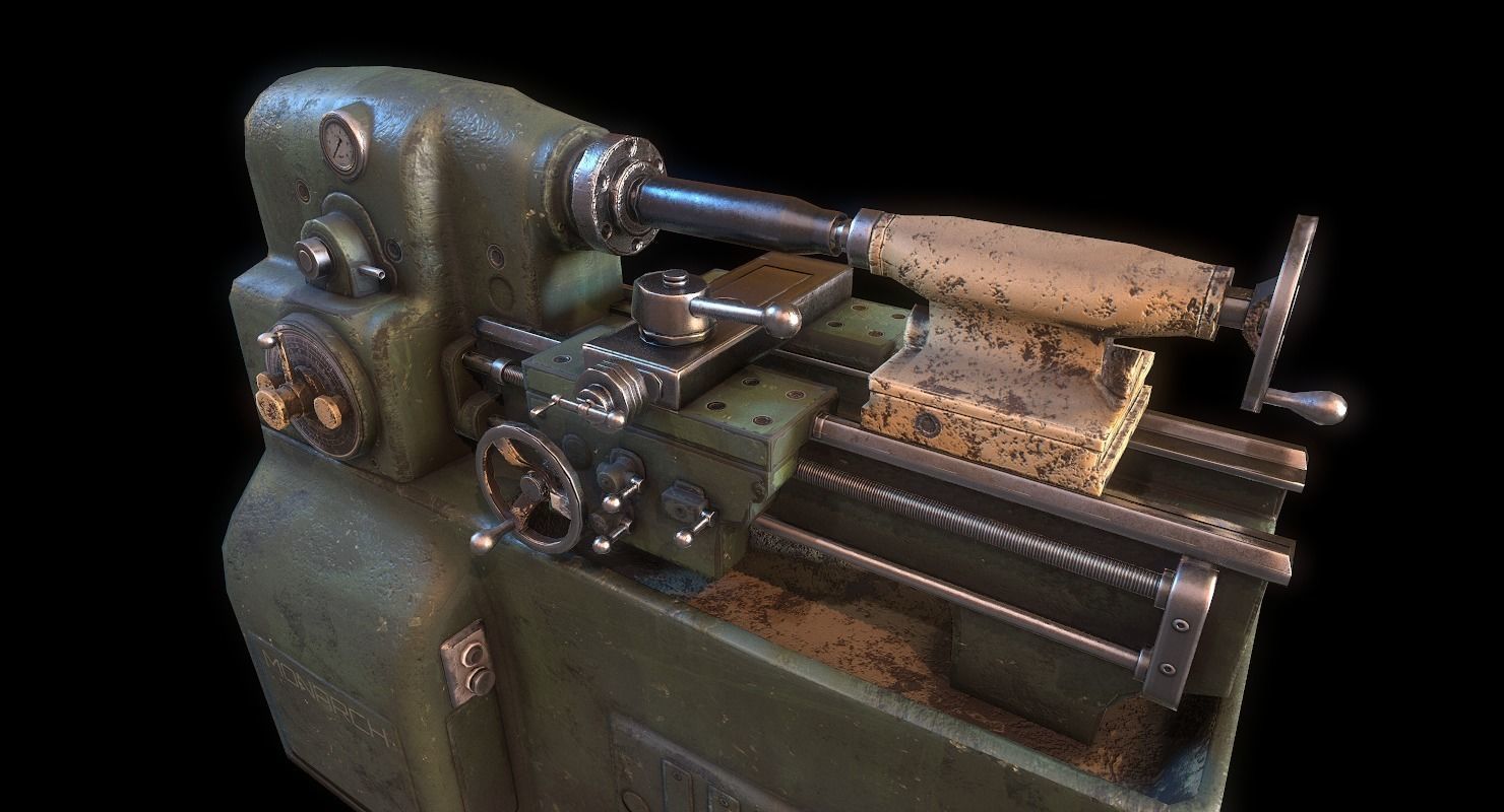 3D model Lathe Machine WWII VR / AR / low-poly | CGTrader