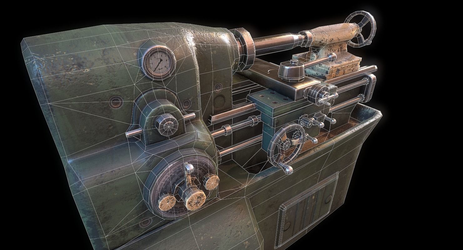 3D model Lathe Machine WWII VR / AR / low-poly | CGTrader