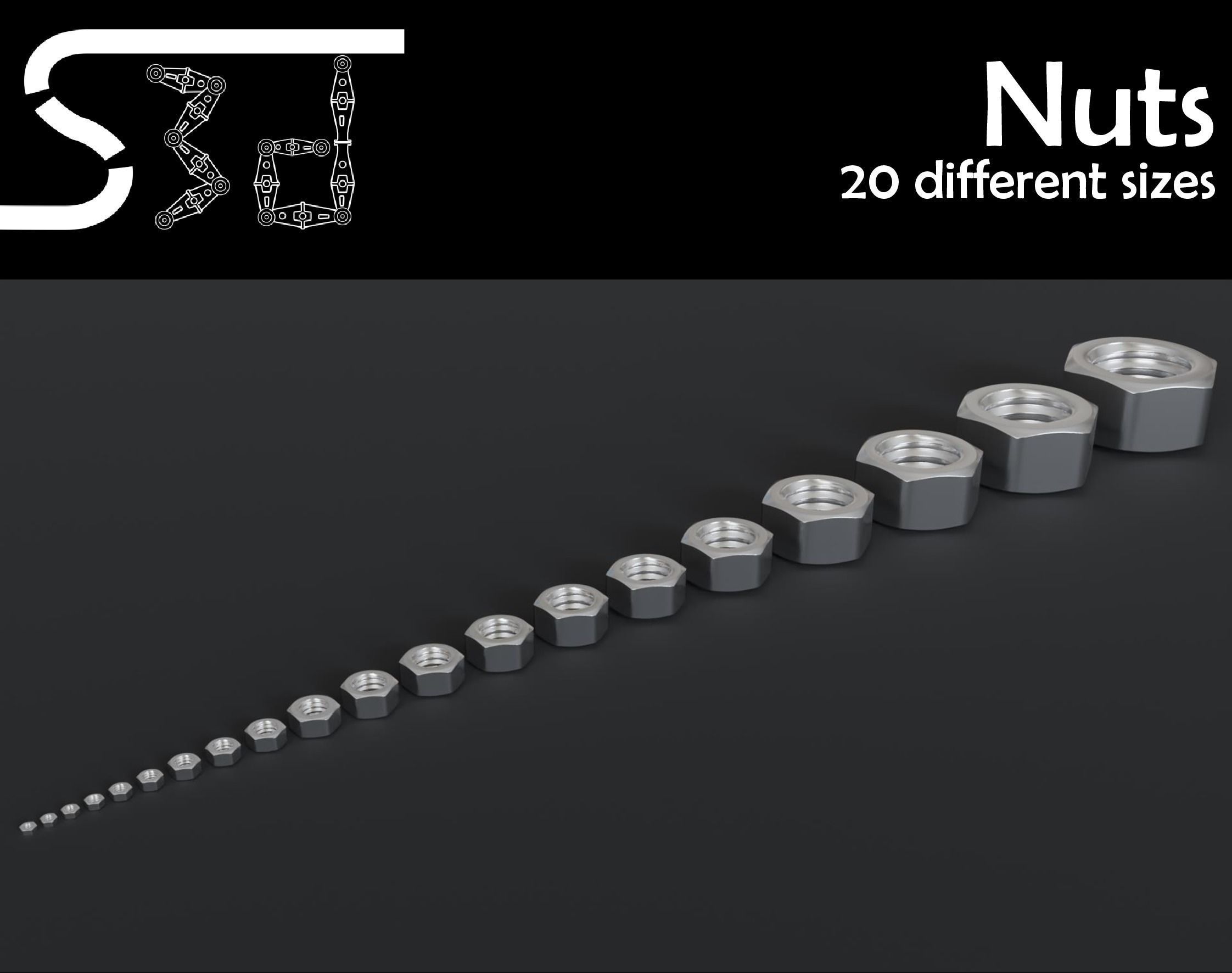 3D model Nut Models VR / AR / low-poly | CGTrader