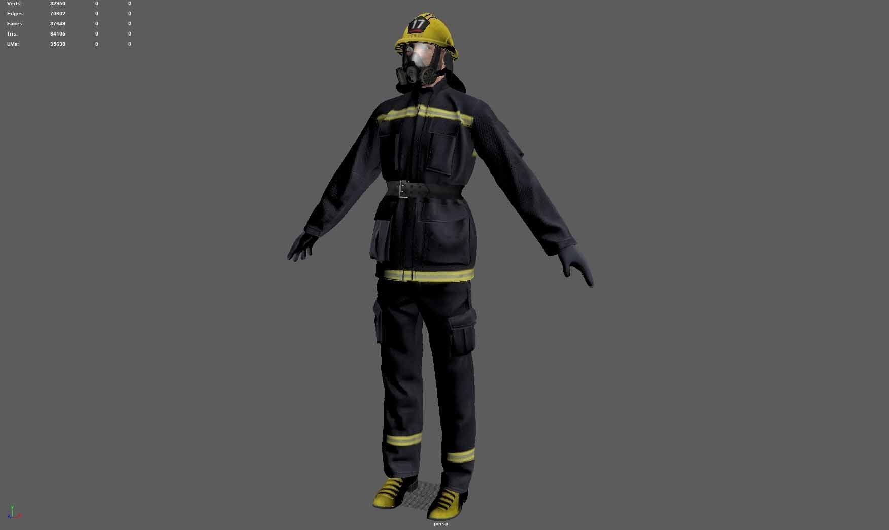 REALISTIC FIREFIGHTER 3D model | CGTrader