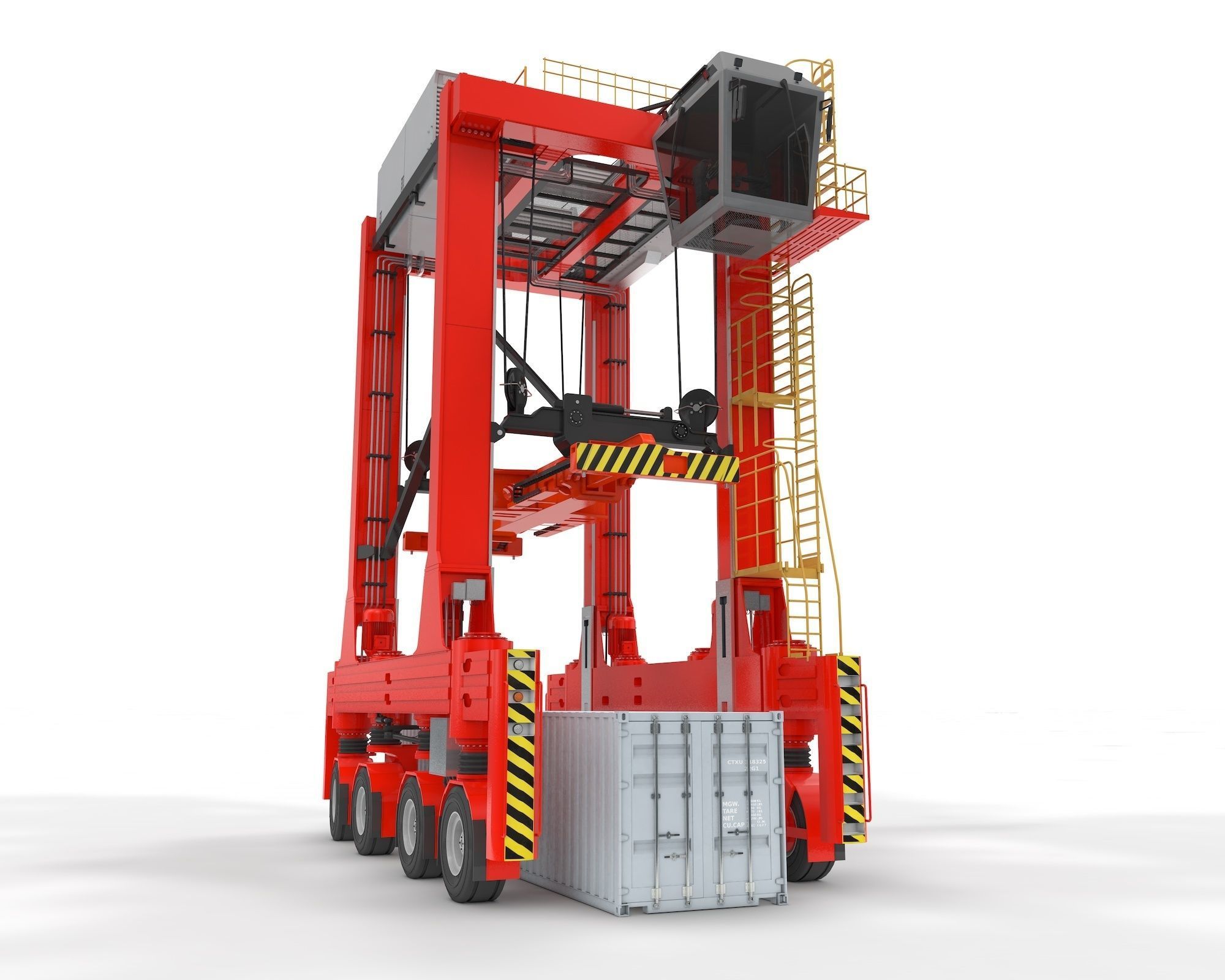 Straddle Carrier for Port 3D model animated rigged | CGTrader