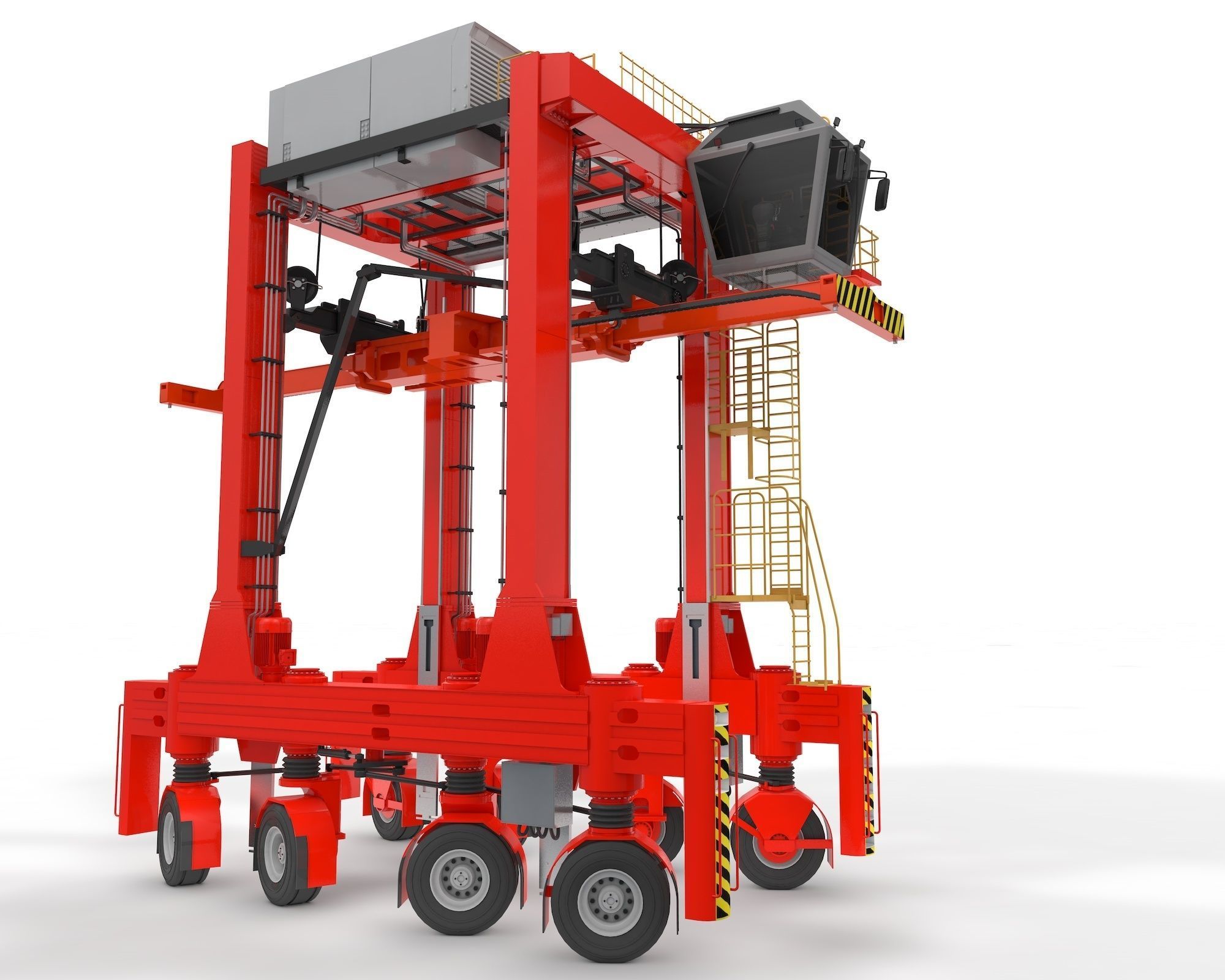 Straddle Carrier for Port 3D model animated rigged | CGTrader