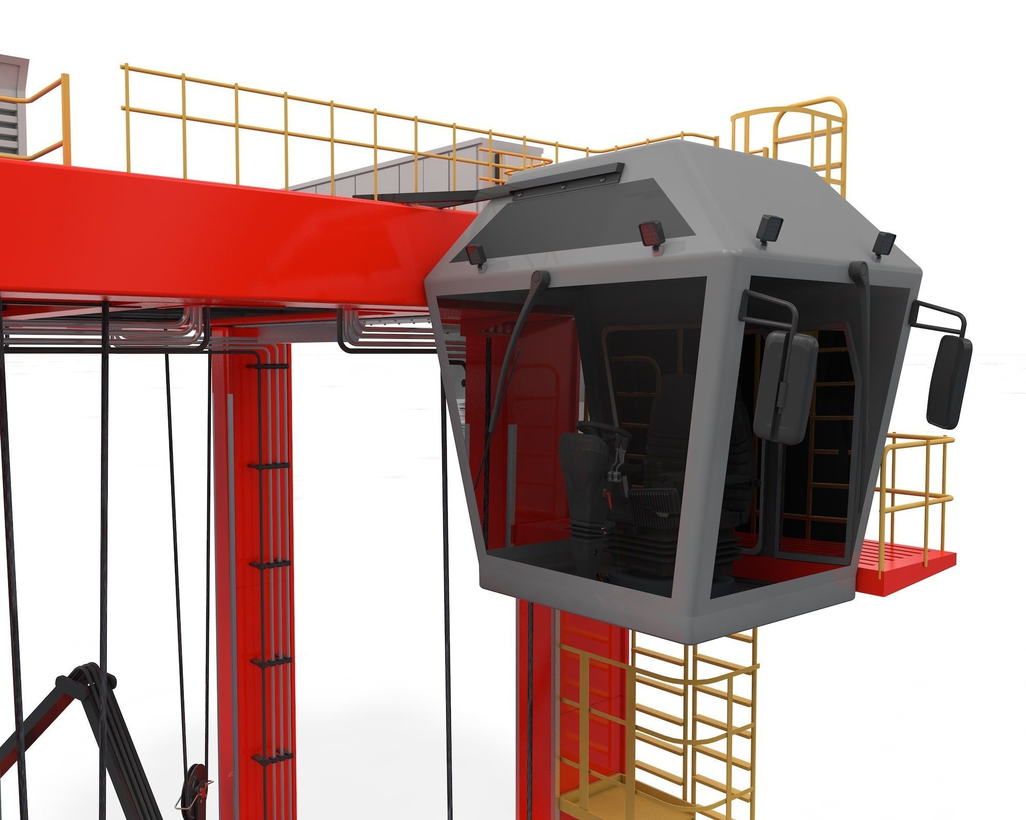 Straddle Carrier for Port 3D model animated rigged | CGTrader