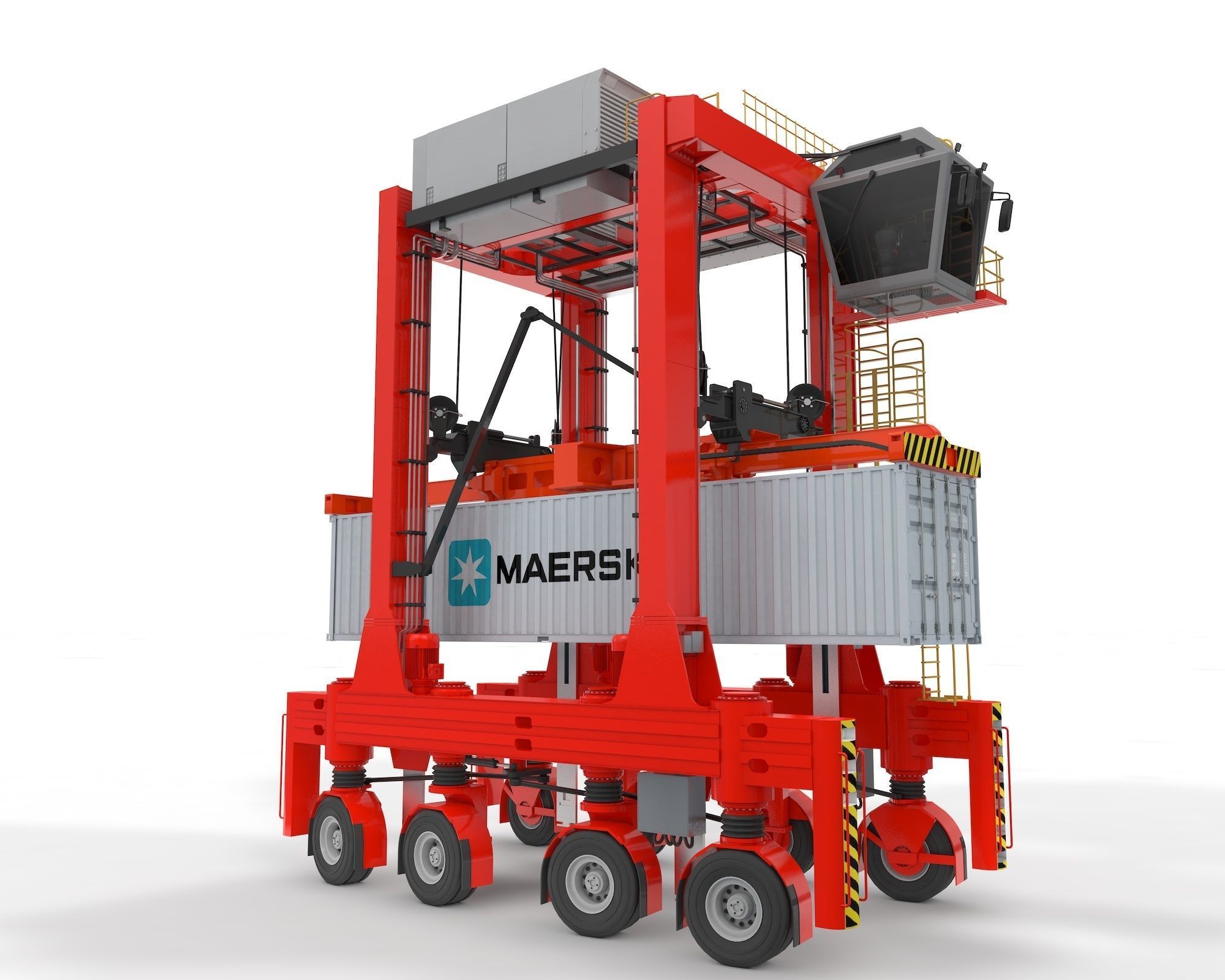 Straddle Carrier for Port 3D model animated rigged | CGTrader