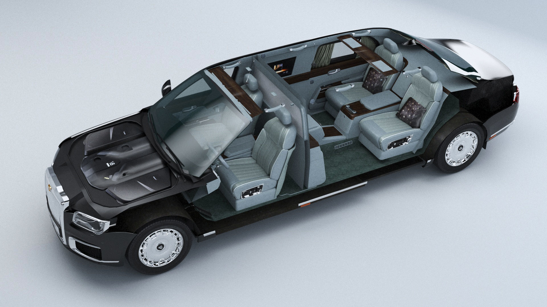 Aurus Senat Limousine 3D model | CGTrader