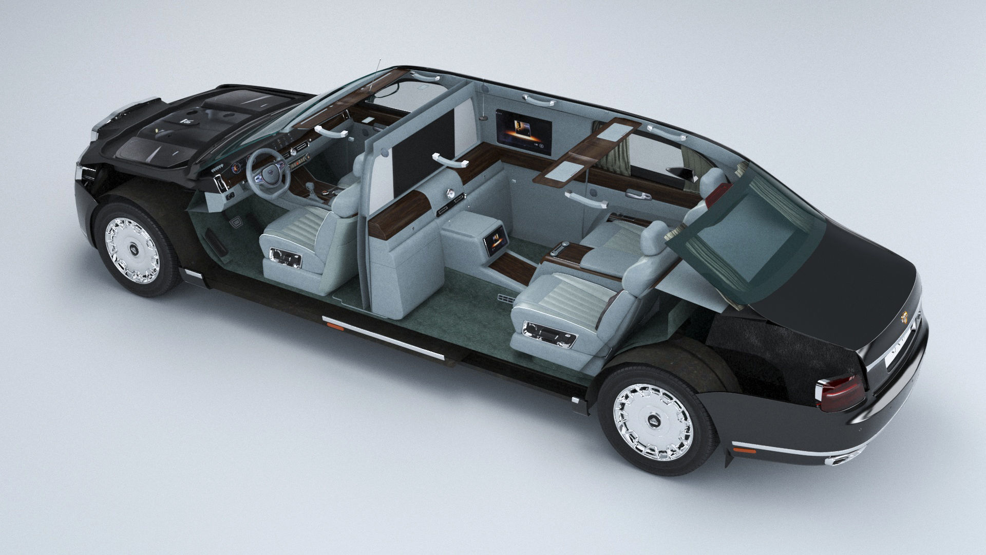 Aurus Senat Limousine 3D model | CGTrader