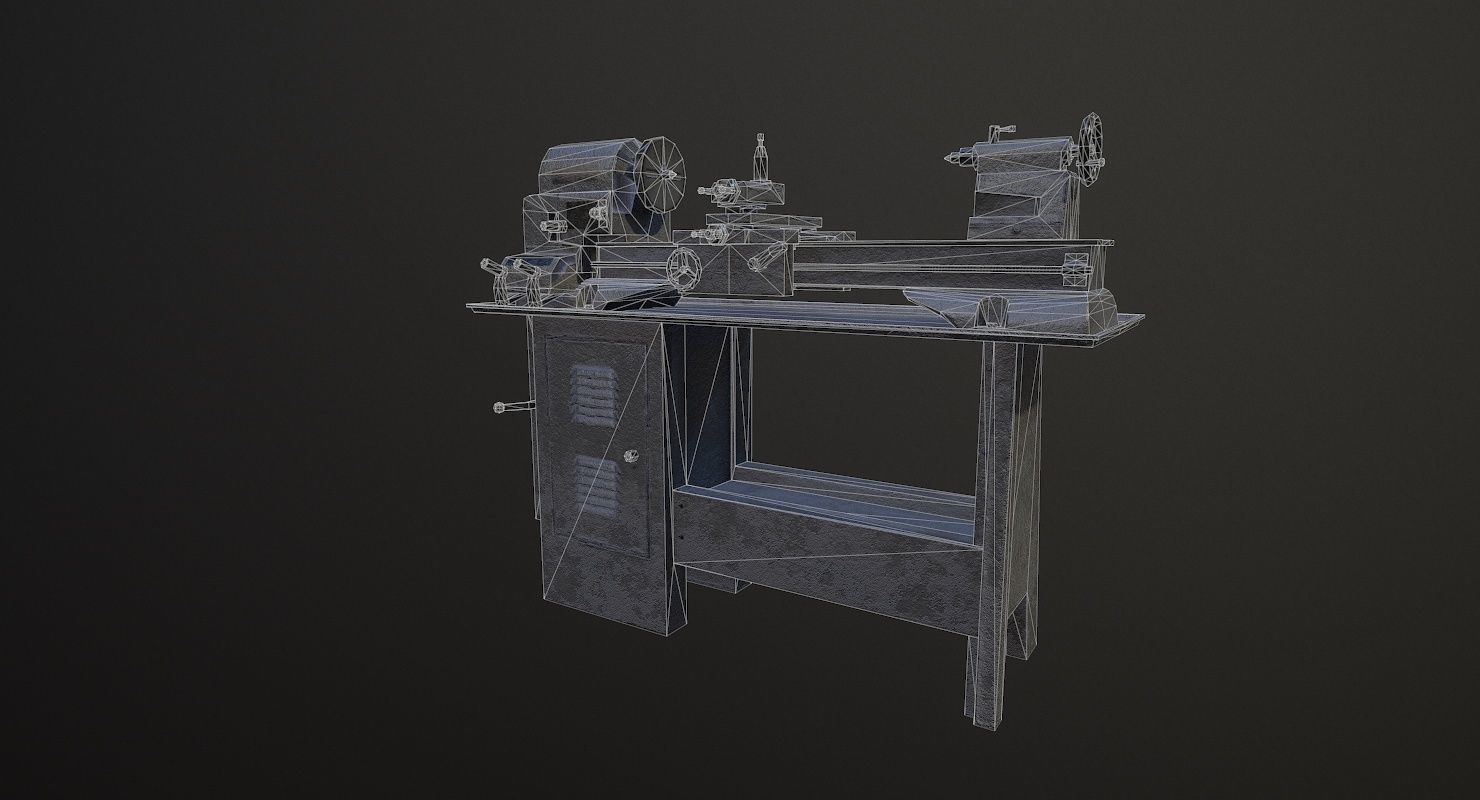 3D model Metalworking lathe machine WWII VR / AR / low-poly | CGTrader