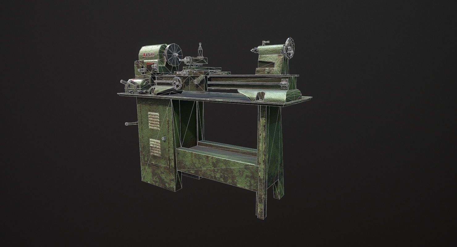 3D model Metalworking lathe machine WWII VR / AR / low-poly | CGTrader