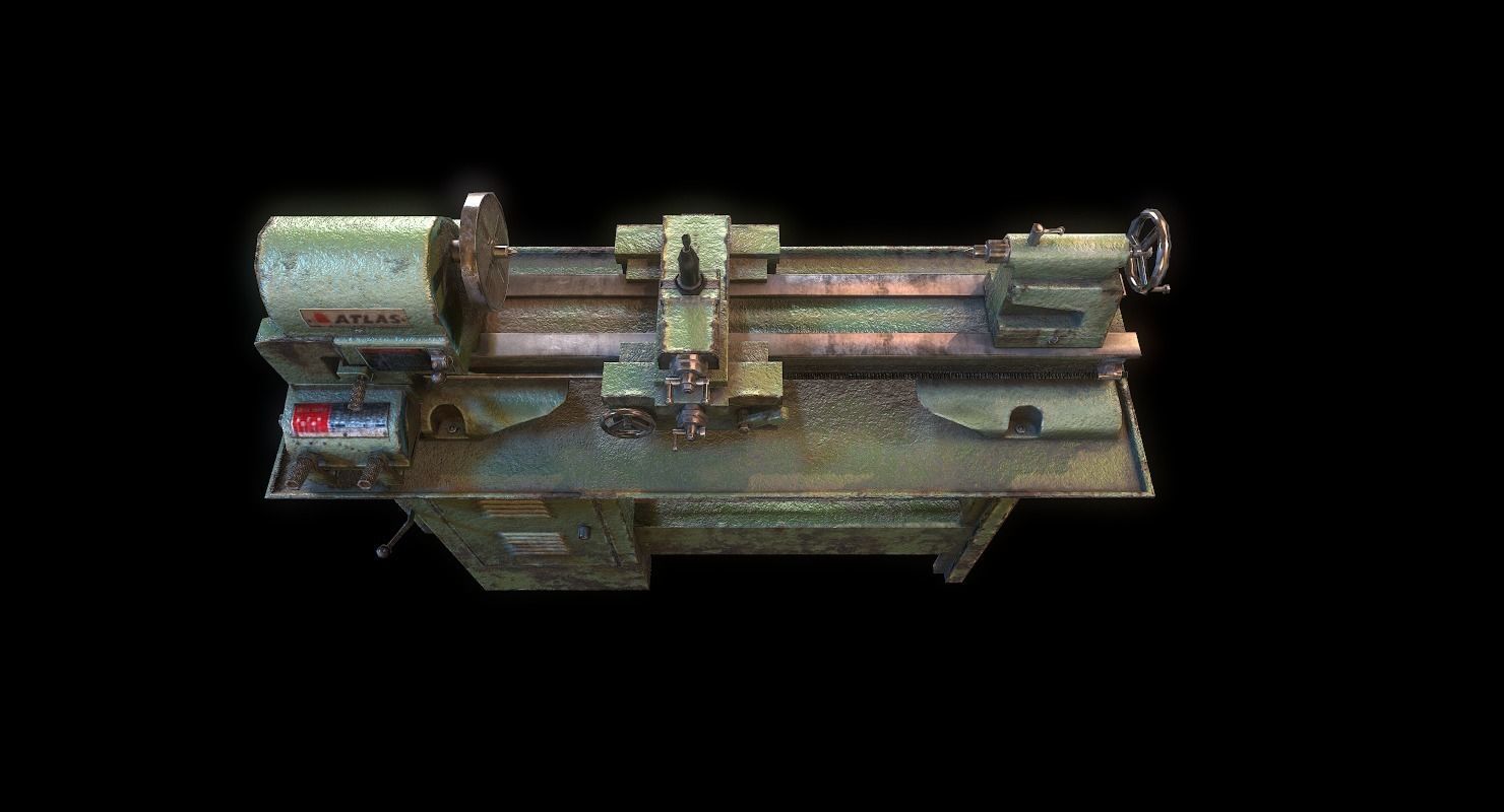 3D model Metalworking lathe machine WWII VR / AR / low-poly | CGTrader