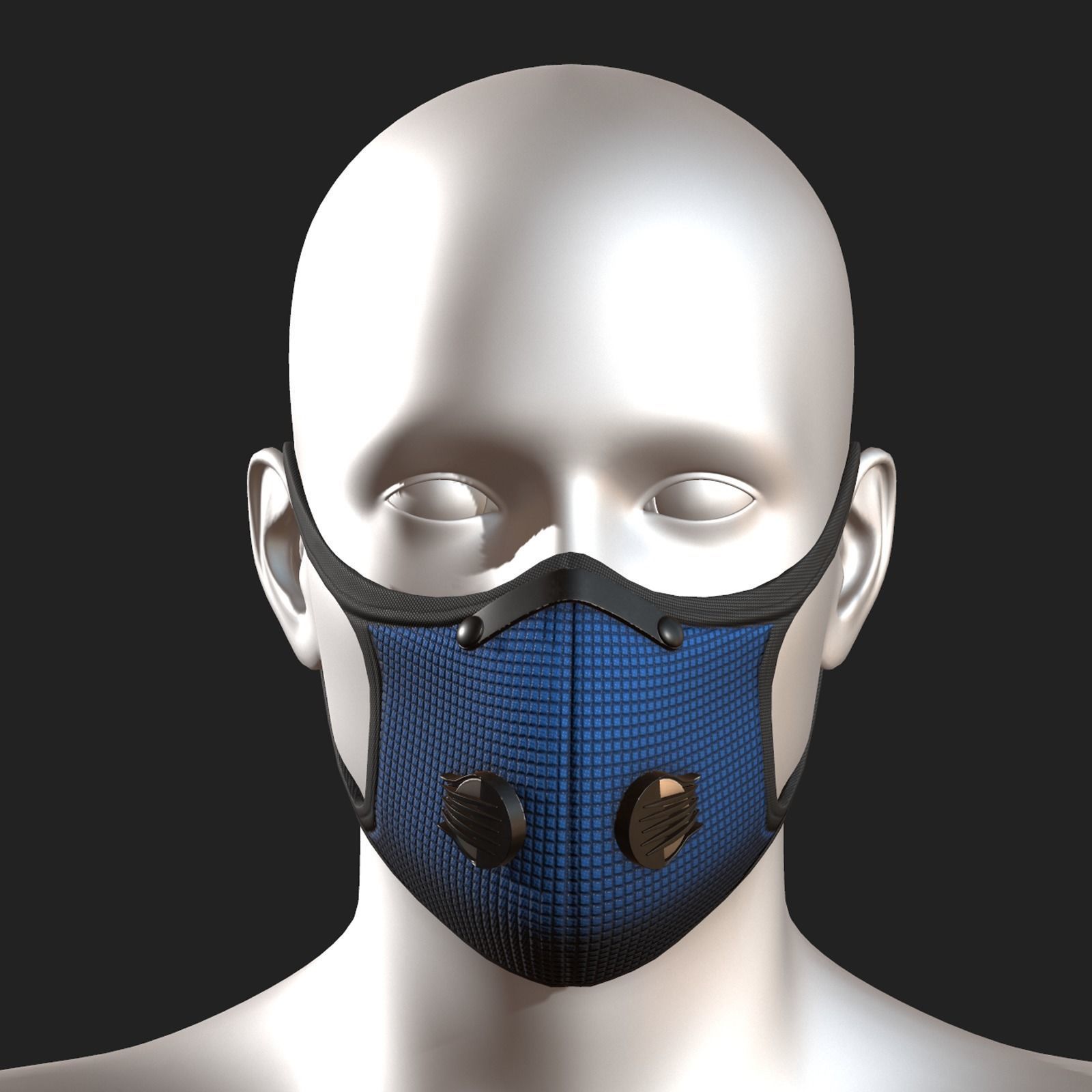 3D model Gas mask fabric futuristic protection isolated military VR ...