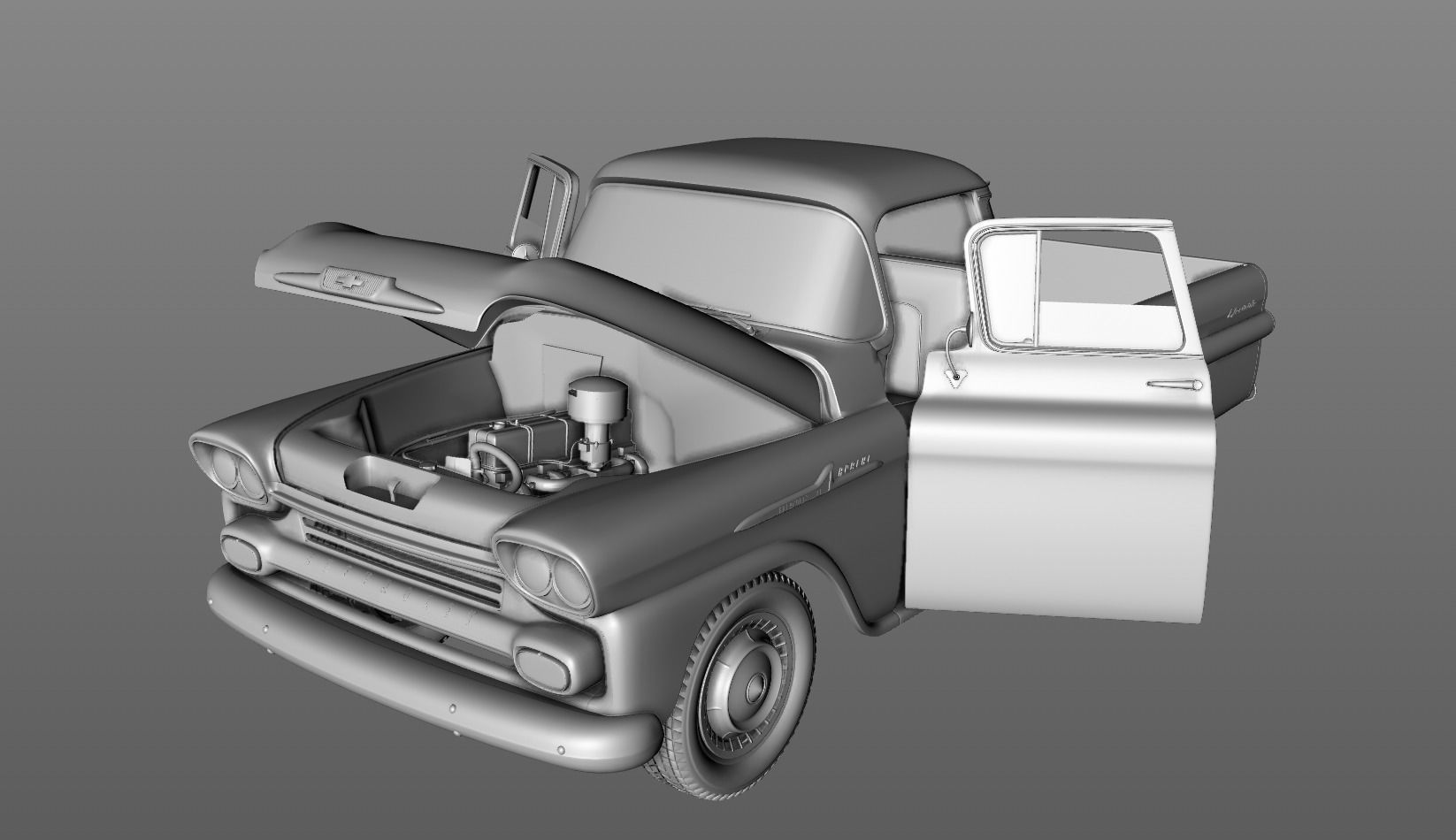 CHEVY 3100 APACHE PICKUP FLEETSIDE 1958 3D model | CGTrader