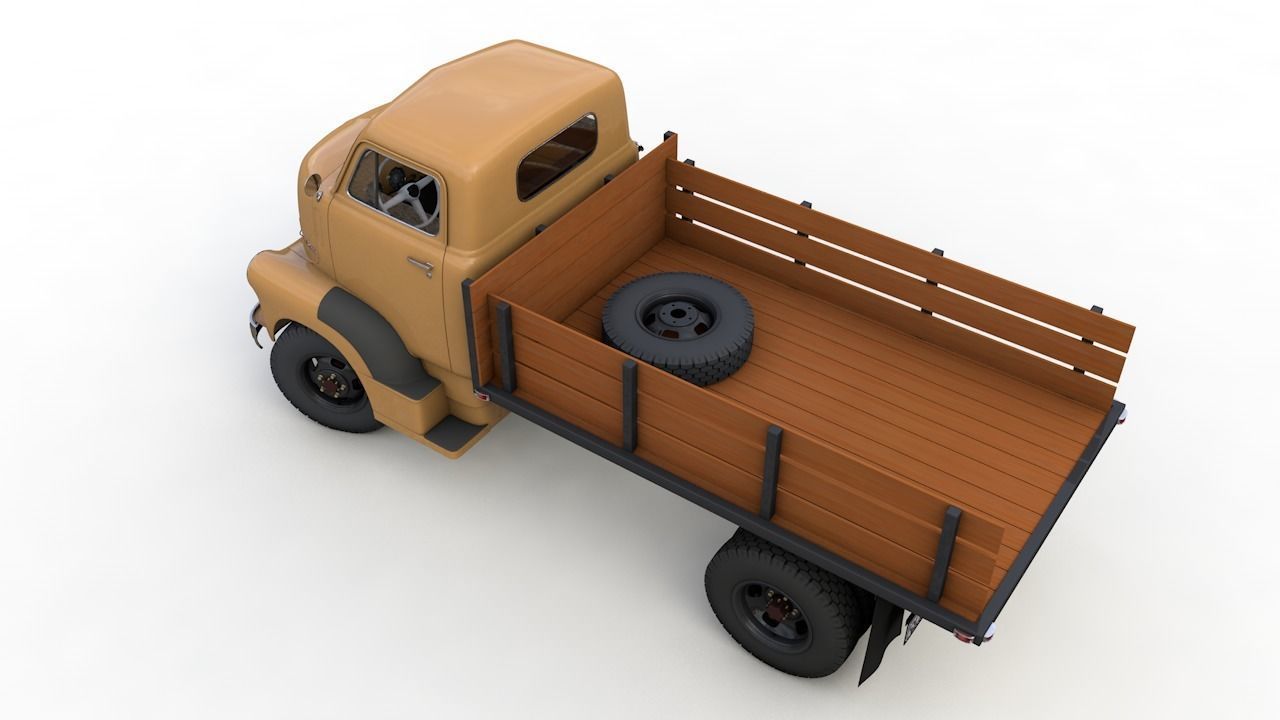 CHEVY COE FLATBED TRUCK 1949 3D model | CGTrader