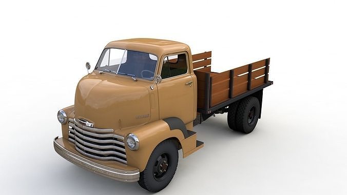 CHEVY COE FLATBED TRUCK 1949 3D model | CGTrader
