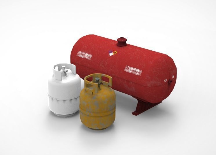 3D model Gas Propane Tank Container Collection VR / AR / low-poly ...