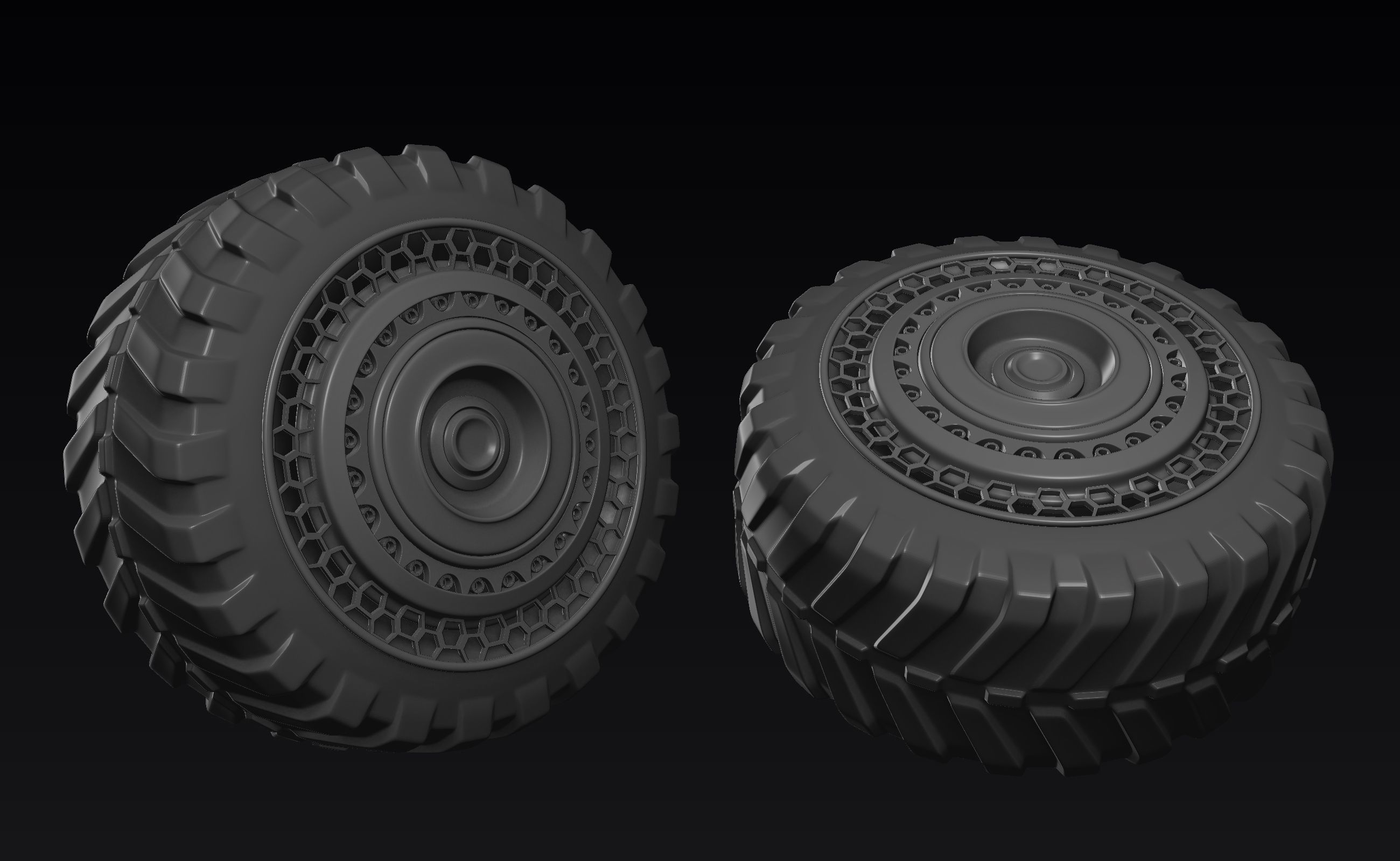 Sci-fi wheel 01 3D model | CGTrader