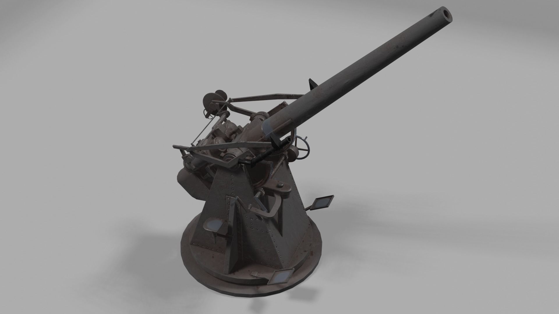 3D model QF 3 naval 3 inch gun low poly VR / AR / low-poly | CGTrader