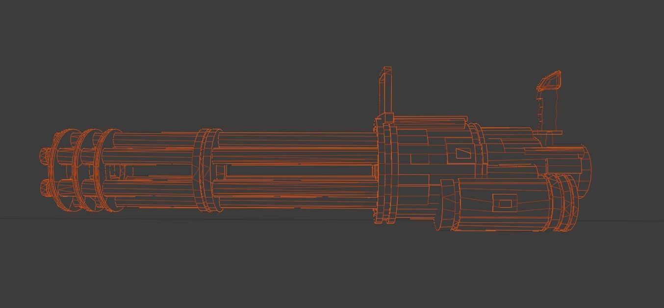 3D model Animated Minigun Low-Poly GAMEREADY VR / AR / low-poly | CGTrader