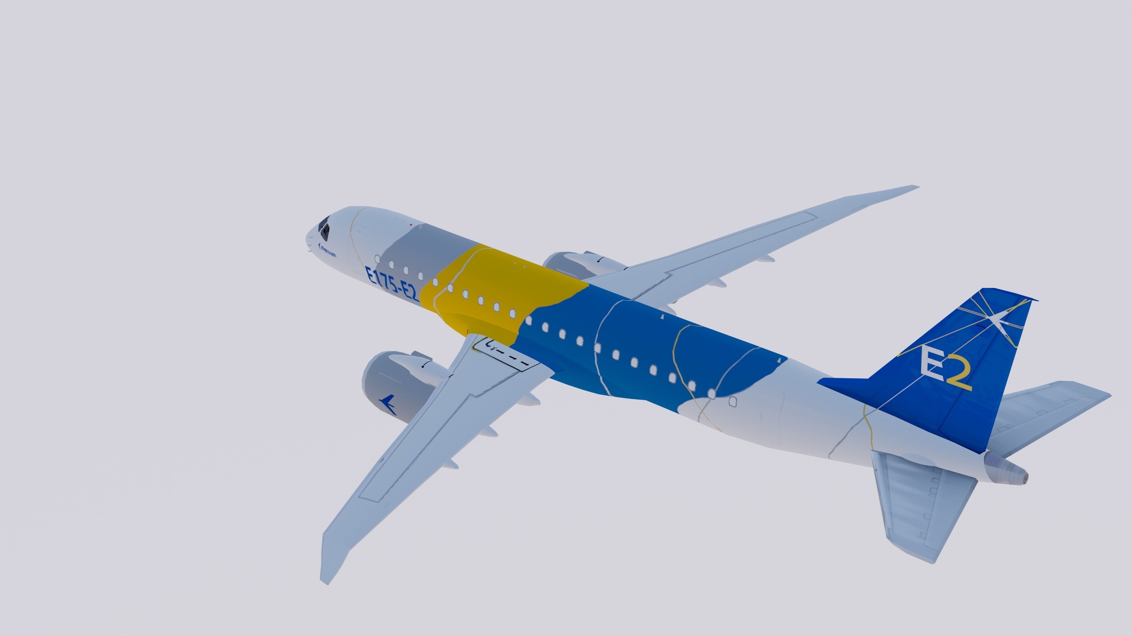 Embraer E175 E-2 Color House 3D model | CGTrader