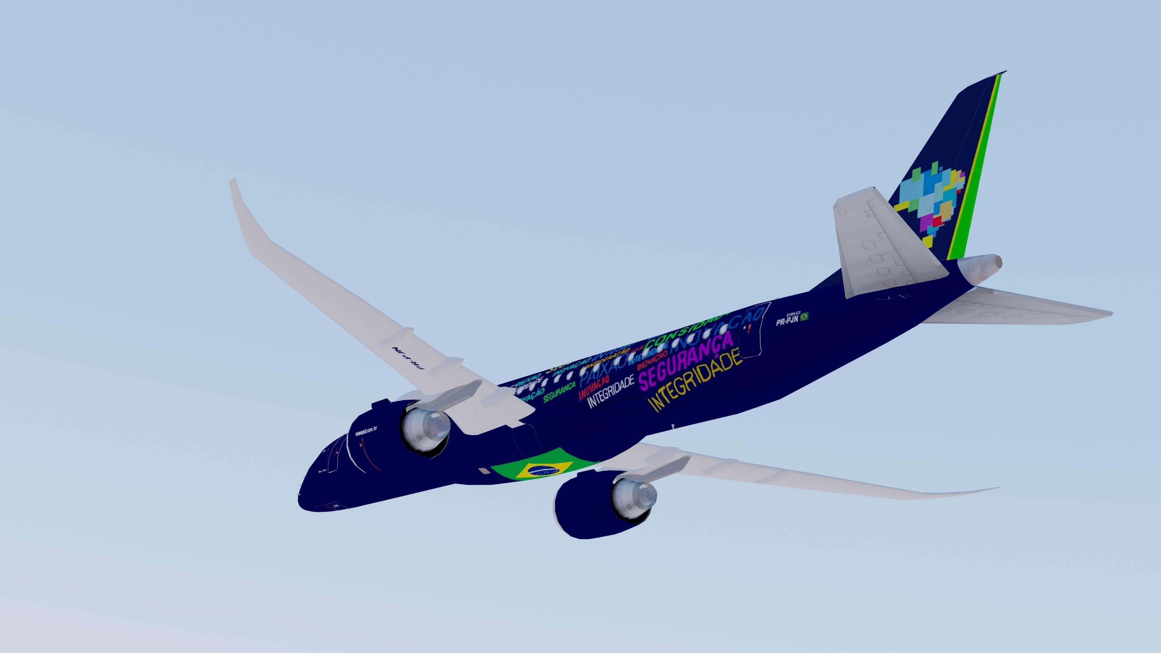 Embraer E-195 E-Jets E2 Azul 3D model | CGTrader