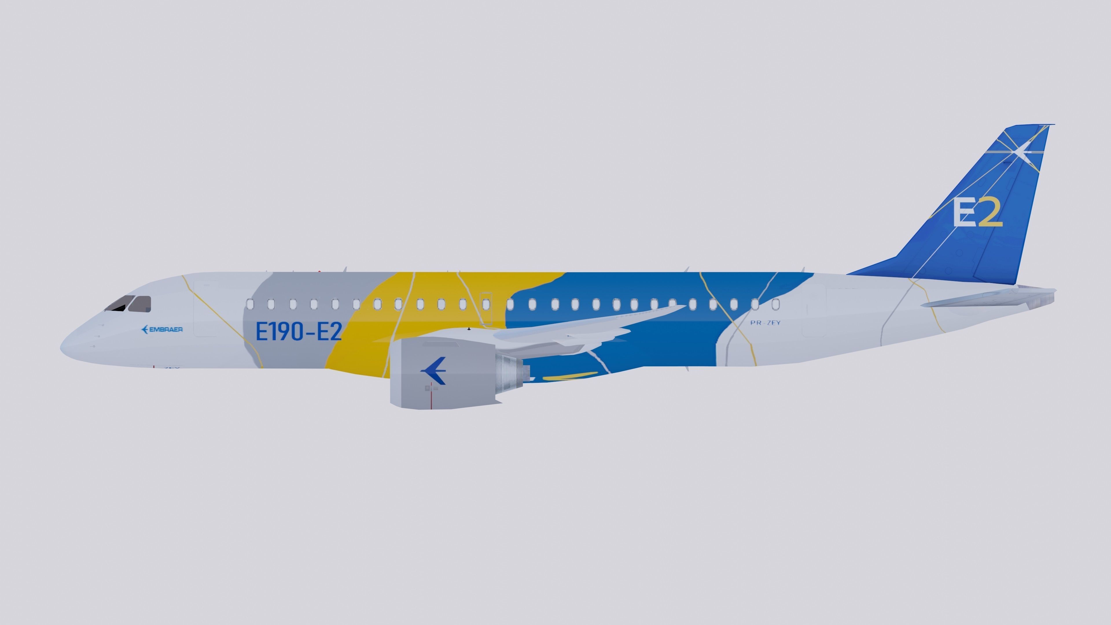 Embraer E190 E-2 Color House 3D model | CGTrader