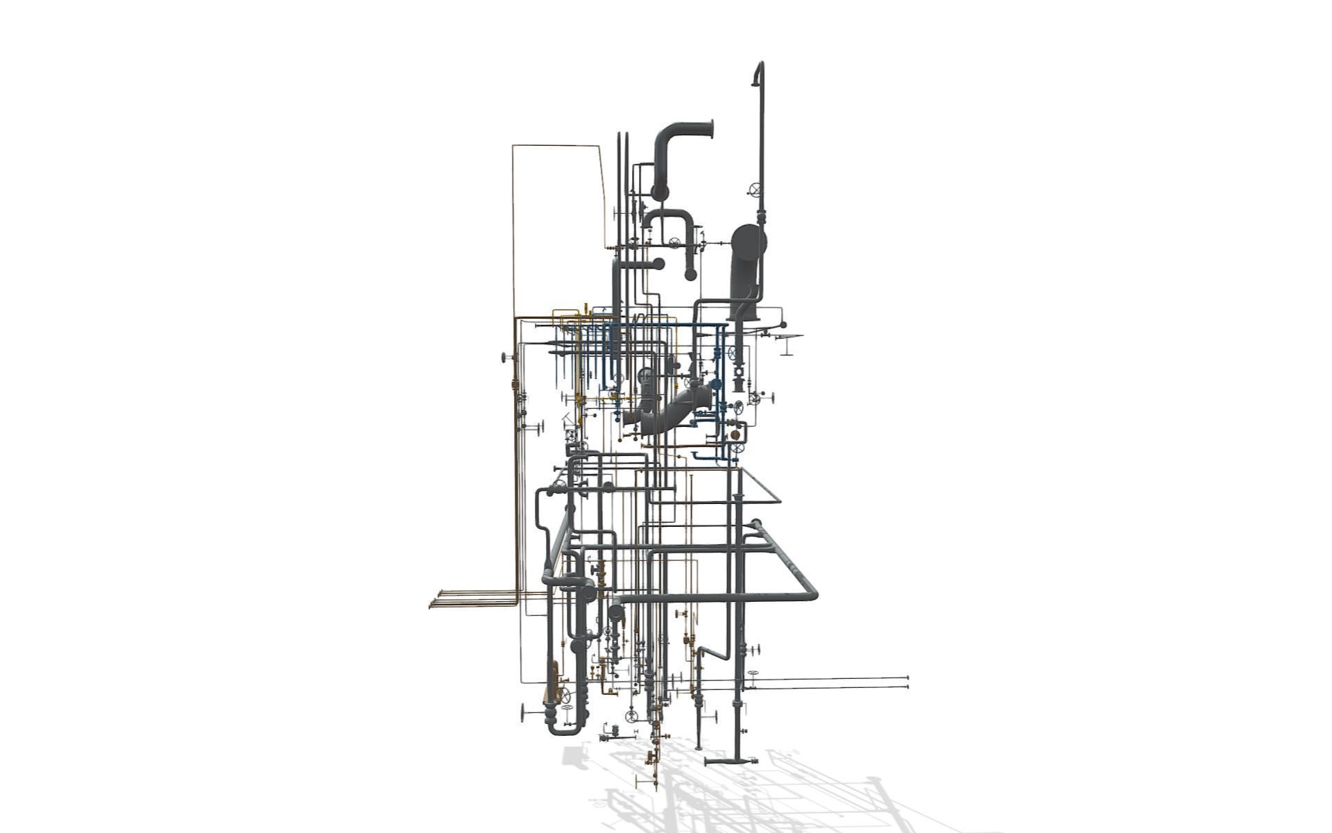 Process Plant UAE - Piping 3D model 3D printable | CGTrader