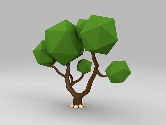 Angular volumetric trees 3D model | CGTrader