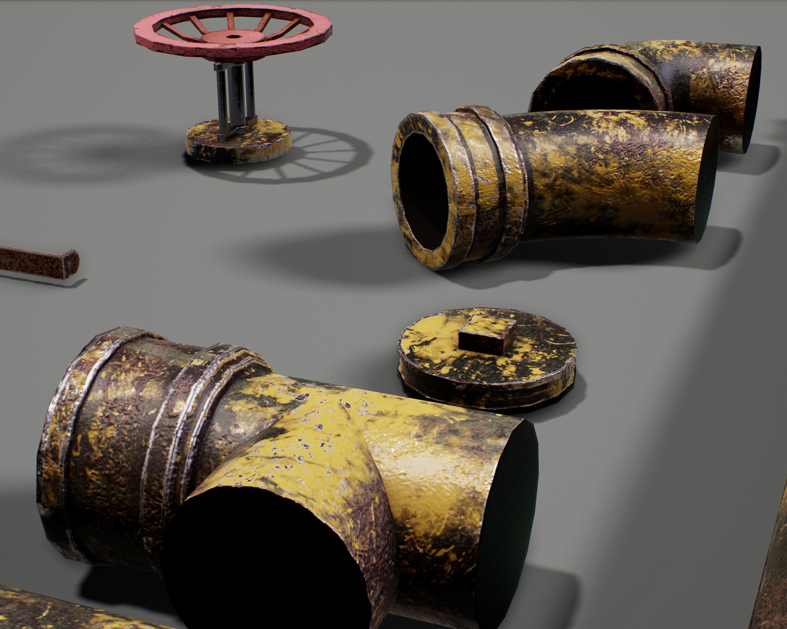 3D model Pipe Set low poly PBR VR / AR / low-poly | CGTrader