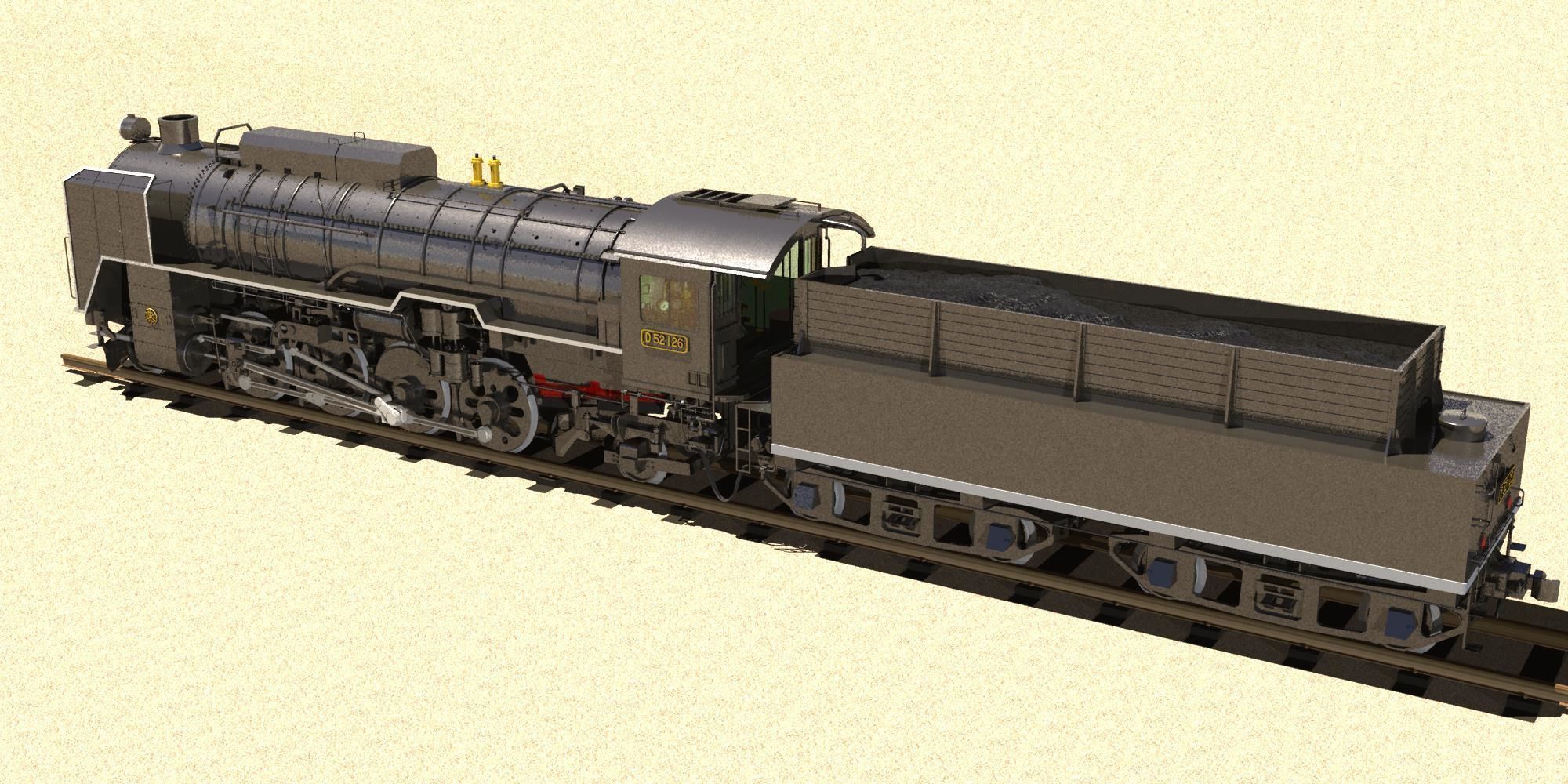 D52 steam locomotive ww2 3D model | CGTrader