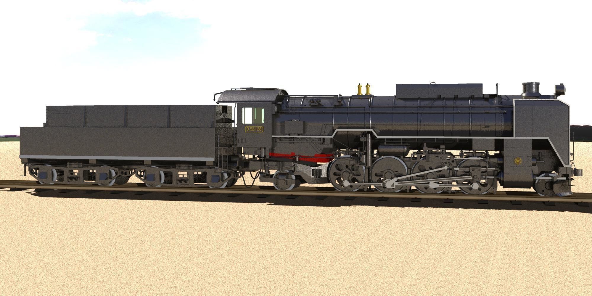 D52 steam locomotive ww2 3D model | CGTrader