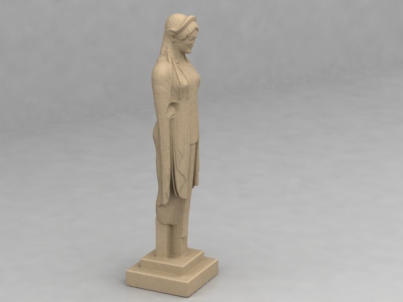 Kouroi Greek Goddess Ancient Sculpture 3D model
