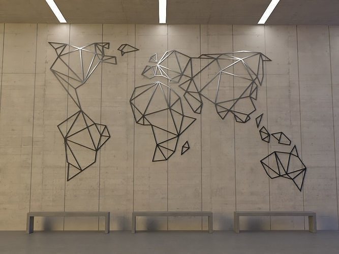 World Map Wall Decoration 3D model | CGTrader