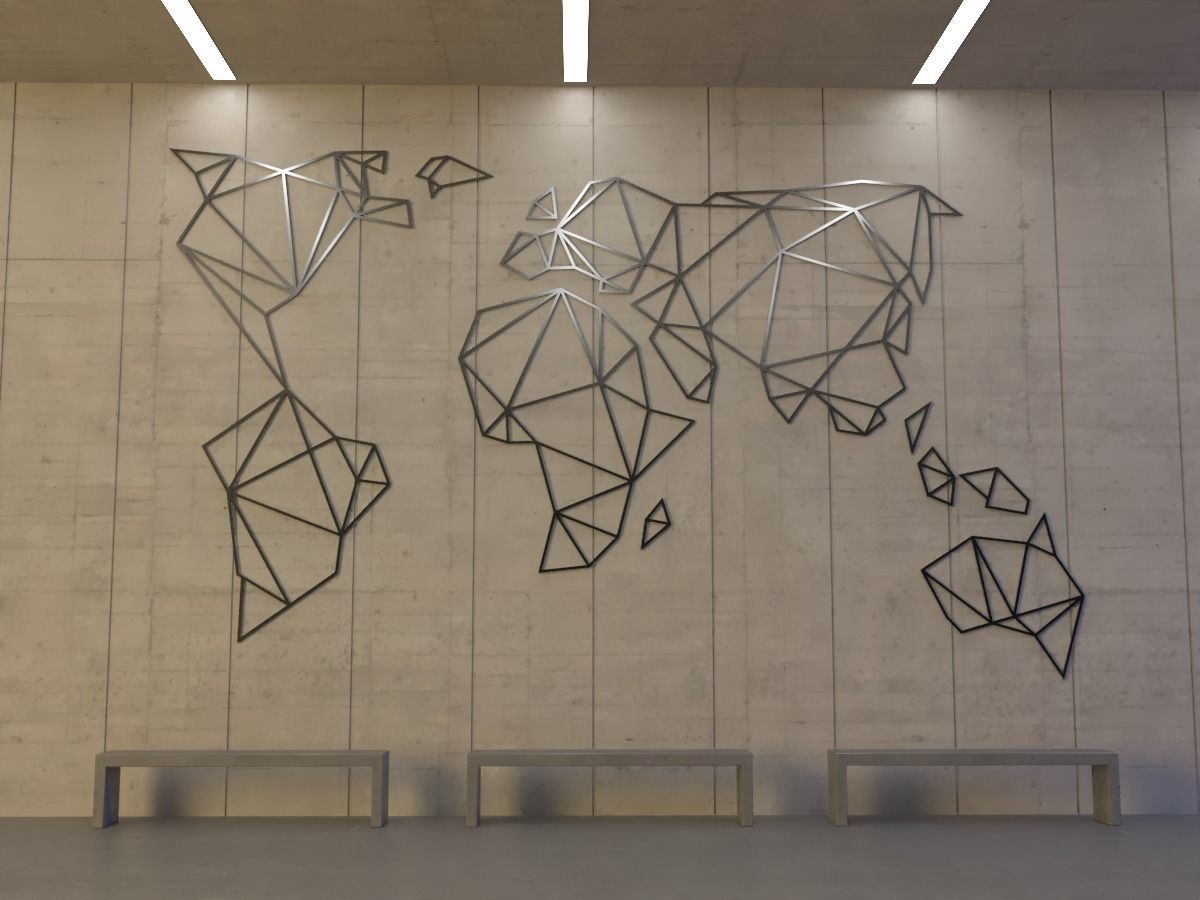 3D model World Map Wall Decoration | CGTrader