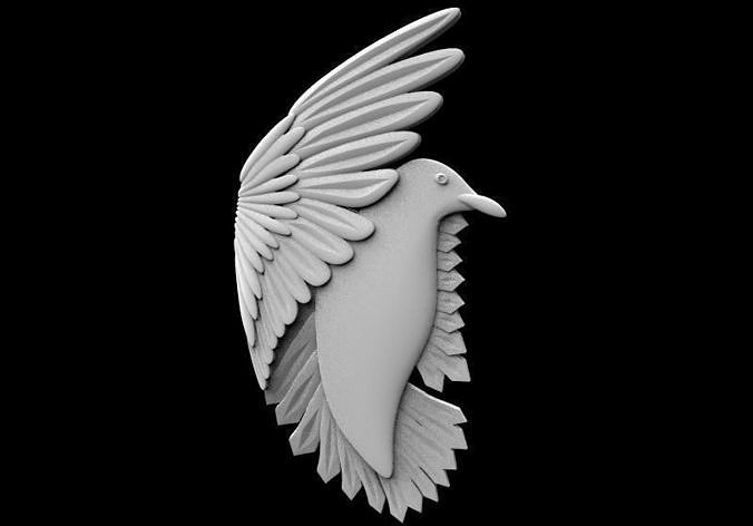 Bird bas-relief 3D model 3D printable | CGTrader