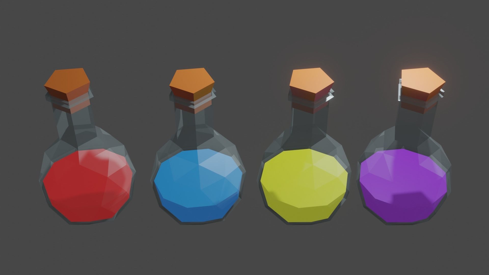 3D model Low Poly Potions VR / AR / low-poly | CGTrader