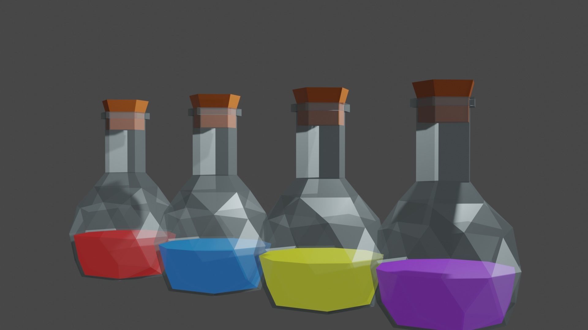 3D model Low Poly Potions bottle with liquid inside VR / AR / low-poly ...