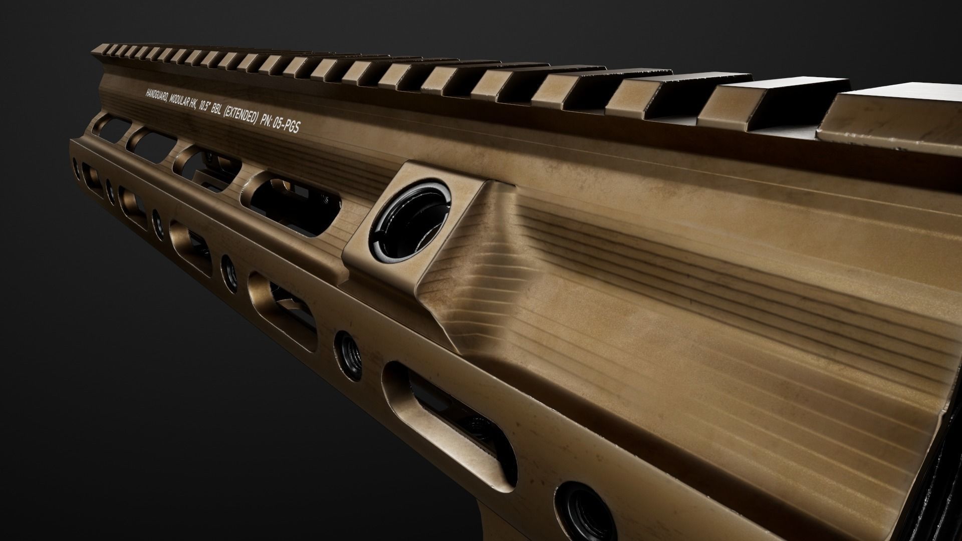 3D model Geissele Super Modular Rail HK416 Handguard VR / AR / low-poly ...