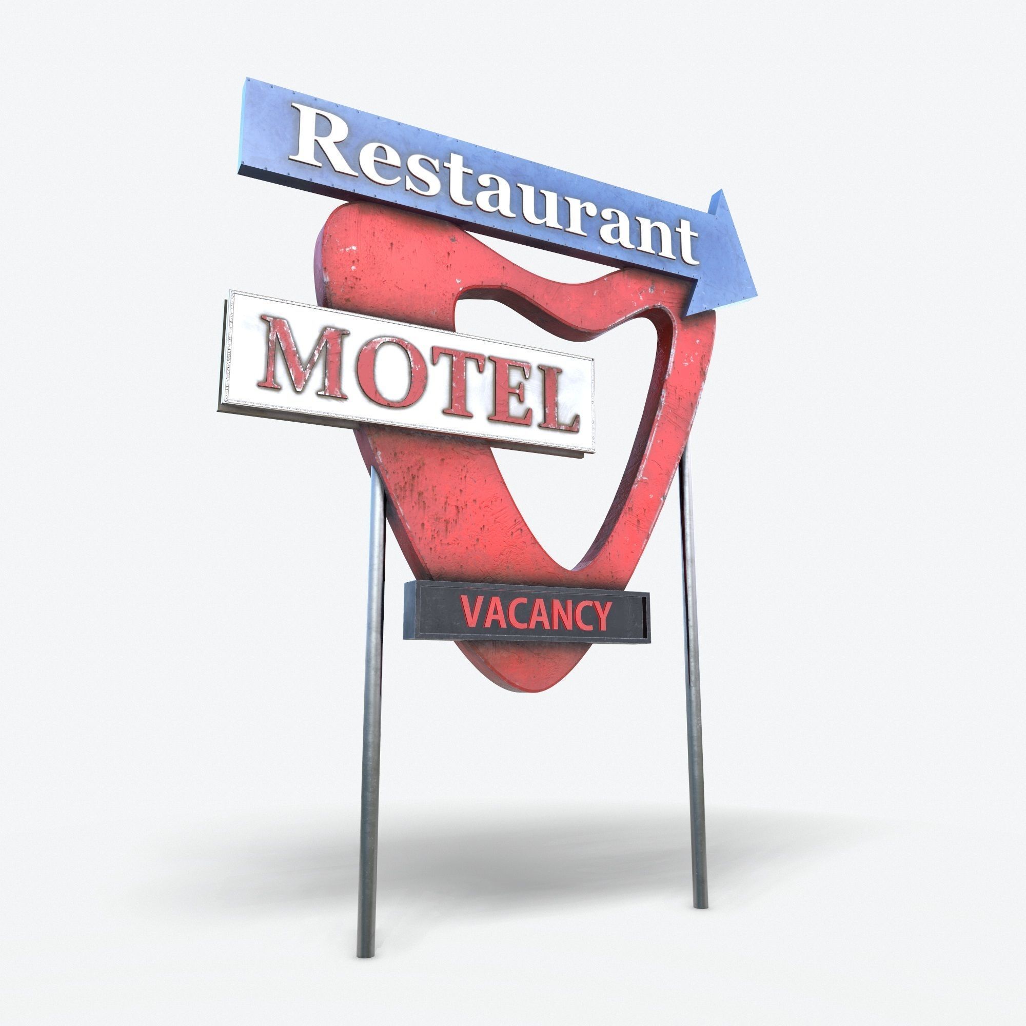3D model Motorway Motel Sign PBR 5 VR / AR / low-poly | CGTrader