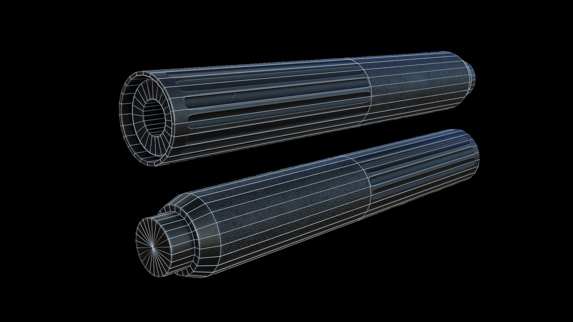 3D model Ribbed Silencer VR / AR / low-poly | CGTrader