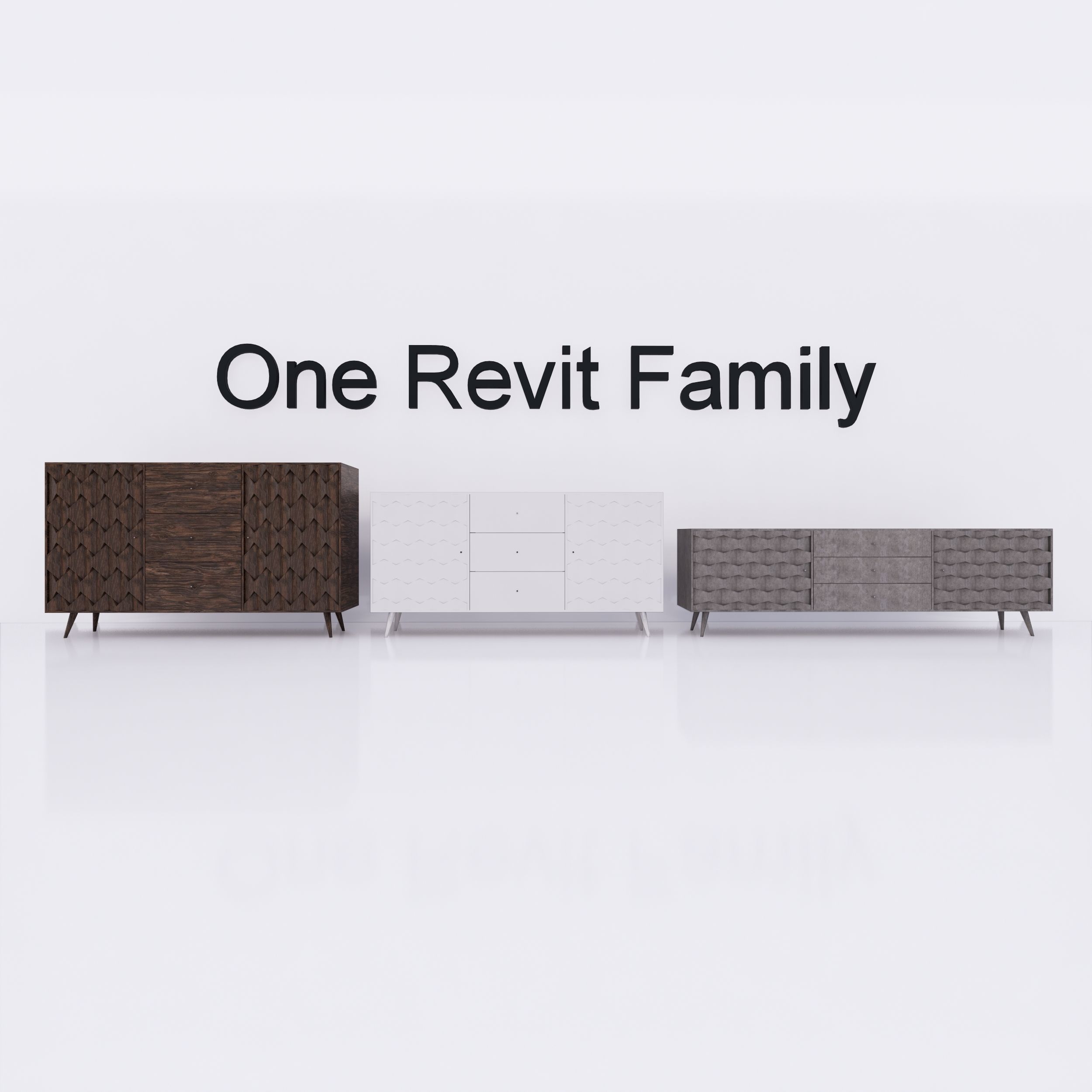 3D model Wardrobe 1 - Full parametric Revit Family VR / AR / low-poly ...