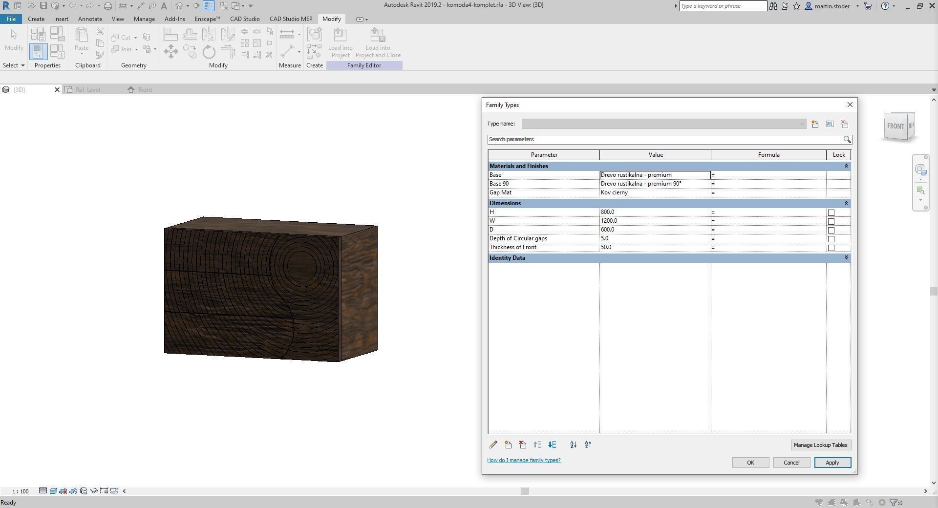 3D model Wardrobe 4 - Full parametric Revit Family VR / AR / low-poly ...