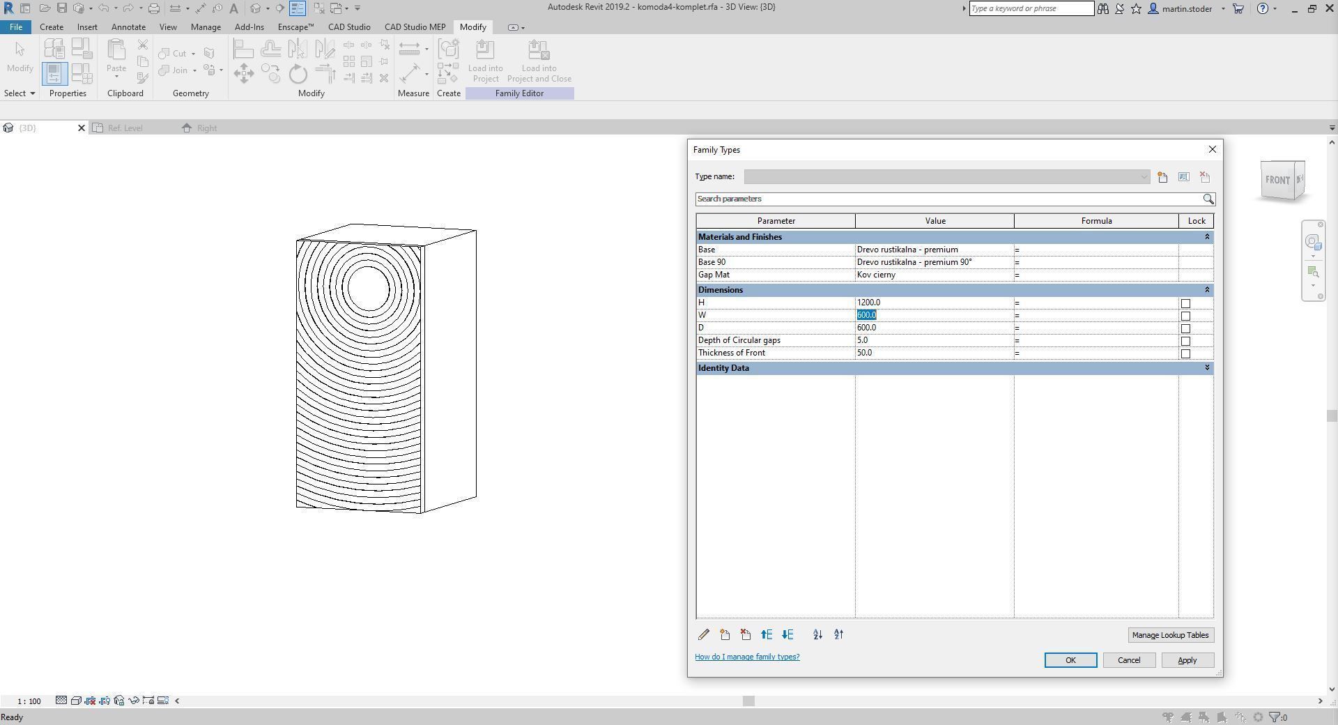 3D model Wardrobe 4 - Full parametric Revit Family VR / AR / low-poly ...