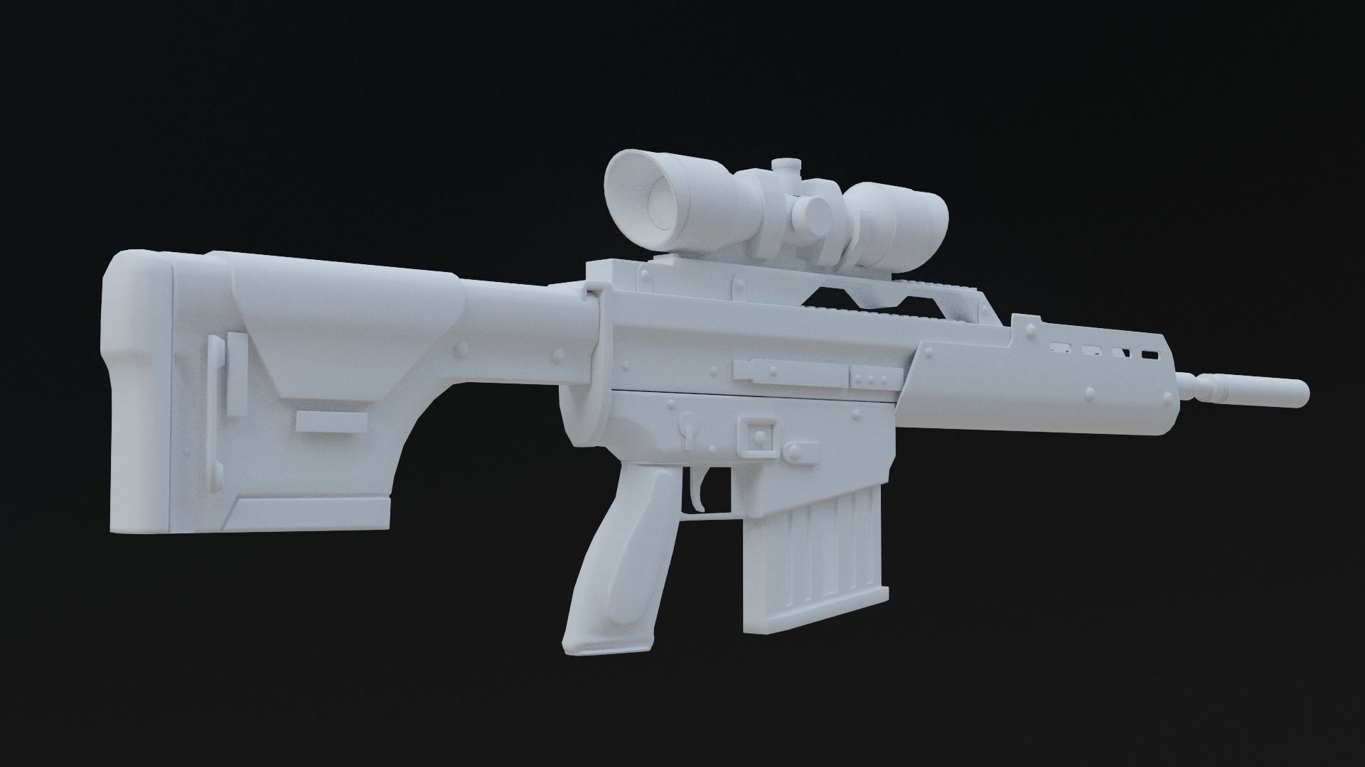 M16AR sniper rifle free 3D model | CGTrader